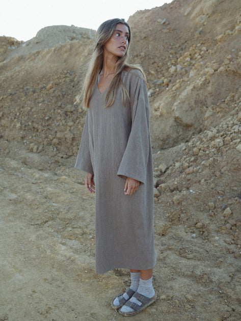 CLAY dress in taupe – blueanemone